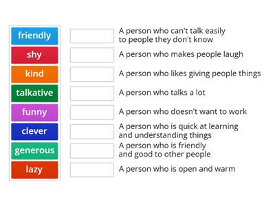 Adjectives Describing people - Recursos didácticos
