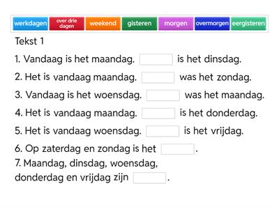 NT2 Dagen van de week - Leermiddelen