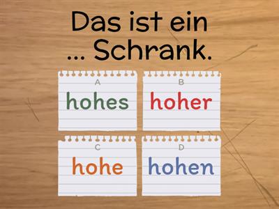 Adjektive deklination - Unterrichtsmaterialien