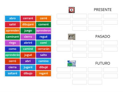 Ejercicios en presente pasado y futuro - Recursos didácticos