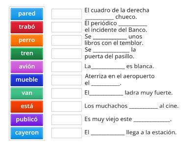 Núcleo del sujeto y predicado - Recursos didácticos