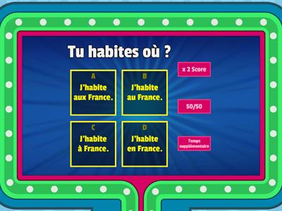 Prépositions et les pays - Ressources pédagogiques