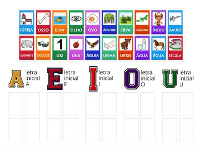 Palavras a e i o u - Recursos de ensino