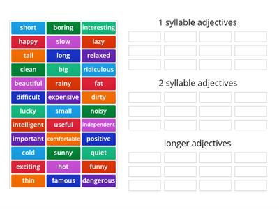 Adjectives Game - Recursos didácticos