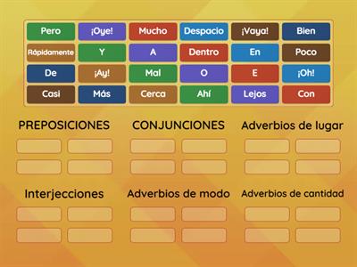 Conjunciones preposiciones interjecciones - Recursos didácticos
