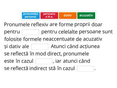 Pronumele reflexiv - Resurse didactice