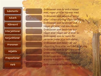 Quiz ordklasser - Lärresurser