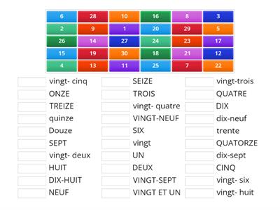 French Numbers 1 30 - Teaching resources