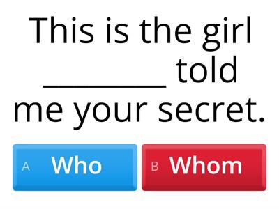 Who whom whose - Recursos didácticos