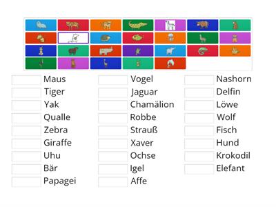 Tiere wortschatz - Unterrichtsmaterialien