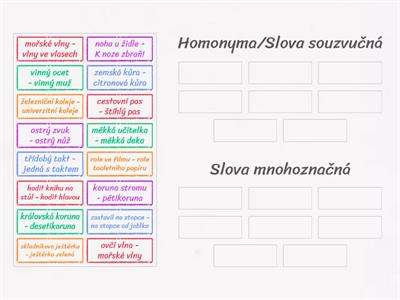 Slova mnohoznačná a homonyma - Výukové zdroje