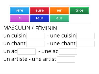 Masculin et féminin - Ressources pédagogiques