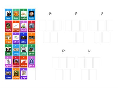Ja j ji jo ju - Recursos didácticos