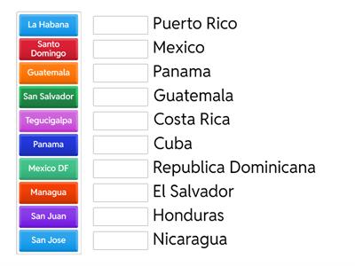 Los países hispanohablantes y sus capitales - Teaching resources