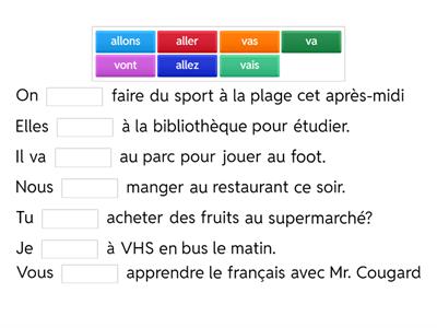 Le verbe aller - Ressources pédagogiques