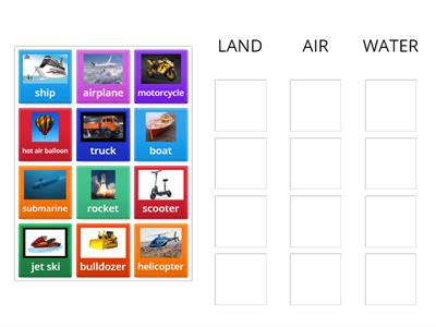 Air land water - Recursos de ensino