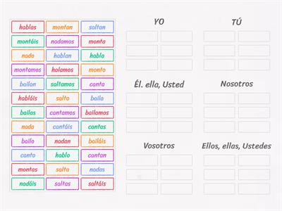 Verbos regulares en español - Учебные ресурсы