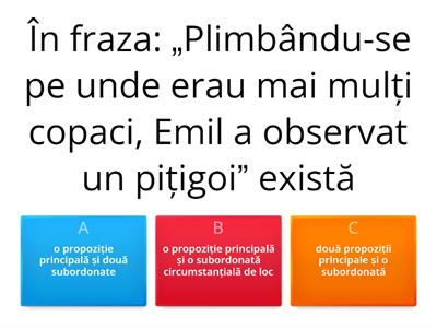 Propozitiile subordonate - Resurse didactice