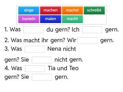 Was machst du gern - Unterrichtsmaterialien
