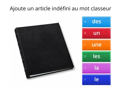Les articles définis et indéfinis - Ressources pédagogiques