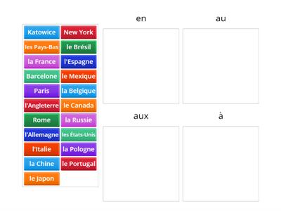 Prépositions et les pays - Ressources pédagogiques