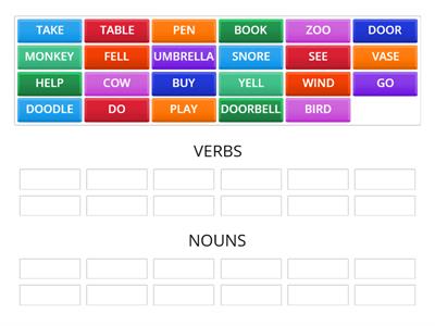 Nouns and verbs - Teaching resources
