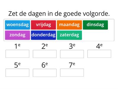 De dagen van week - Leermiddelen