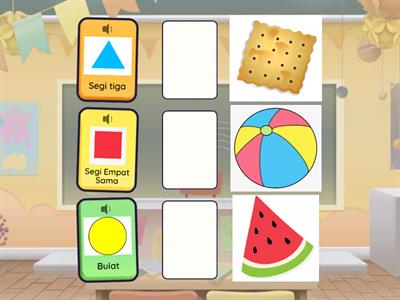 Memadan bentuk bulat dan segi empat - Sumber pengajaran