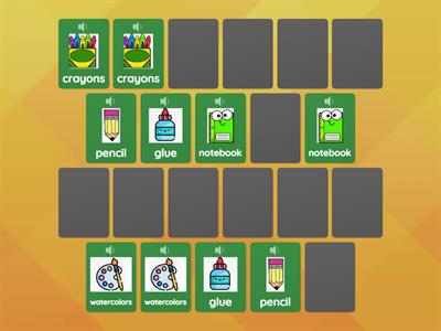 School supplies game - Recursos didácticos
