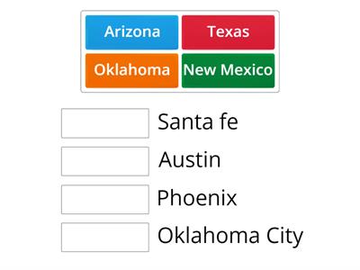Southwest states and capitals - Teaching resources