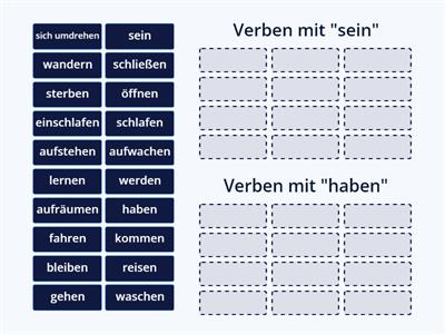 Deutsch Haben oder sein - Unterrichtsmaterialien