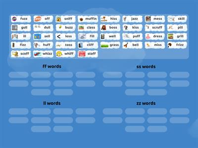 Double consonant ss ff zz ll - Teaching resources