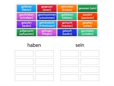Perfekt a1 haben - Unterrichtsmaterialien