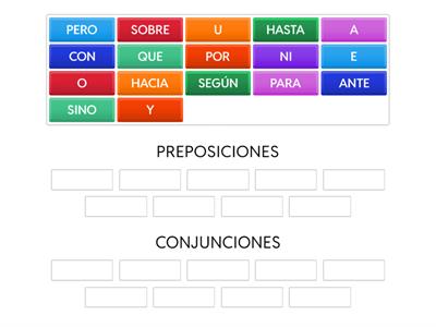 Preposiciones conjunciones - Recursos didácticos