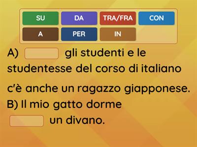 Preposizioni Semplici - Risorse didattiche