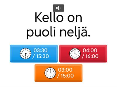 Kellonajat ja vuorokaudenajat - Tehtävät