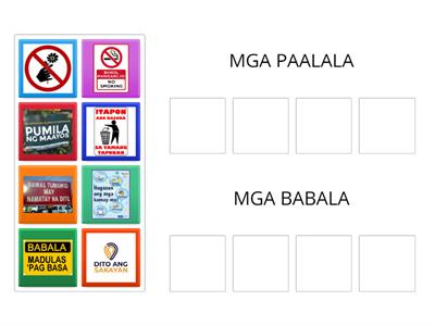 Mga babala - Aktibidad sa pagtuturo