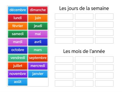 Les jours de la semaine - Teaching resources