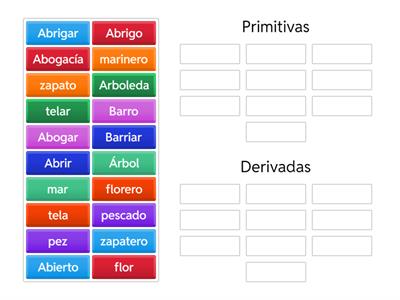 Palabras primitivas derivadas compuestas - Teaching resources
