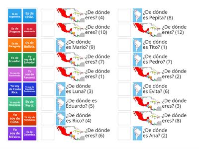 De donde eres - Teaching resources