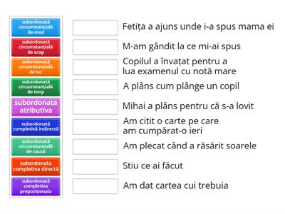 Propozitiile subordonate - Resurse didactice