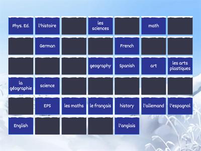 School Subjects game - Teaching resources