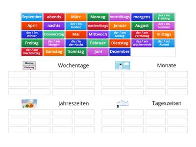 Tage monate jahreszeiten - Unterrichtsmaterialien