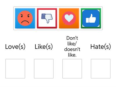 Love like hate prefer - Teaching resources