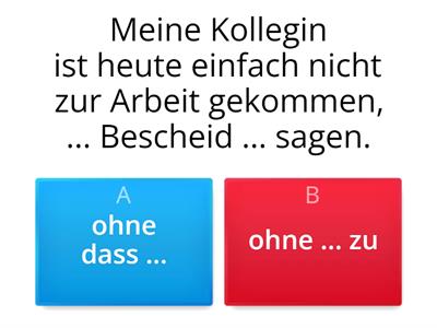 Ohne zu infinitiv - Unterrichtsmaterialien