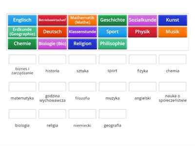 Schulfächer deutsch - Materiały dydaktyczne