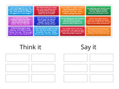 Think it or say it - Teaching resources