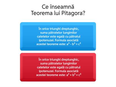 Teorema lui pitagora - Resurse didactice