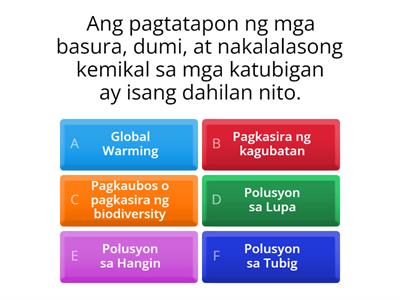 Likas kayang pag unlad - Aktibidad sa pagtuturo