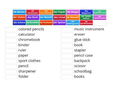 Meine schulsachen - Teaching resources
